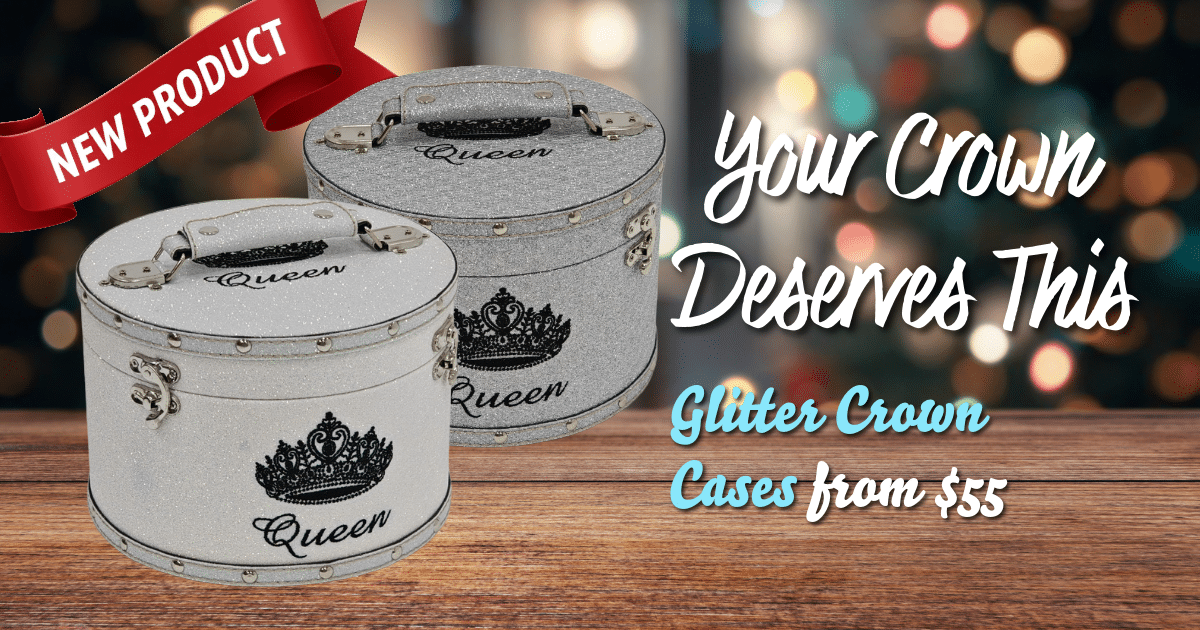 Glitter Crown Cases | Sparkle Pageant Crown Storage